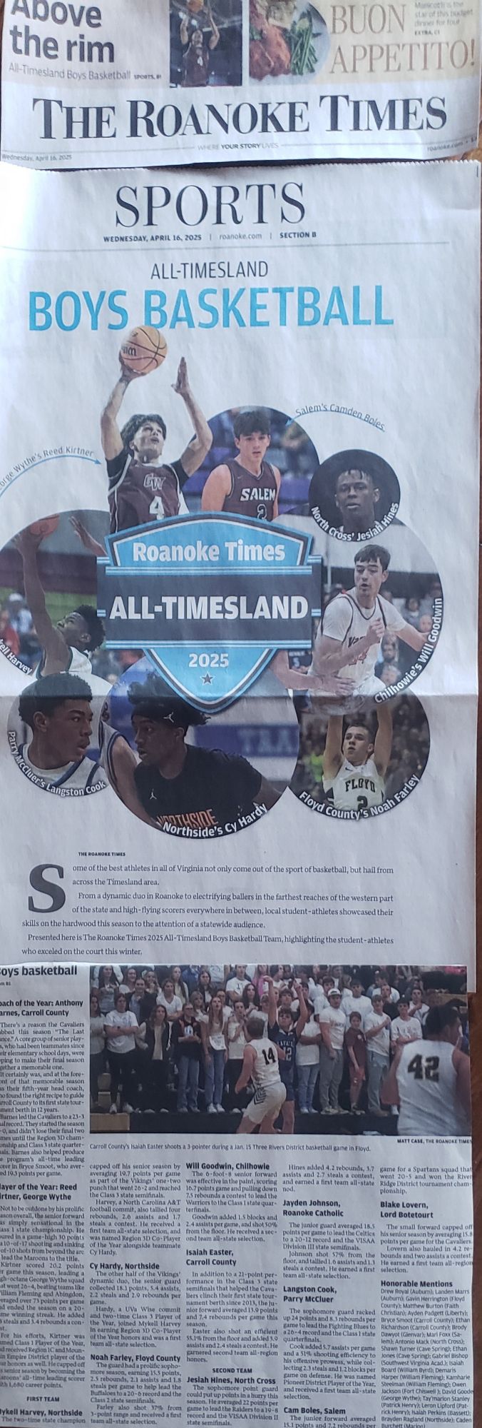 The story from The Roanoke Times as they acknowledge four of our ...