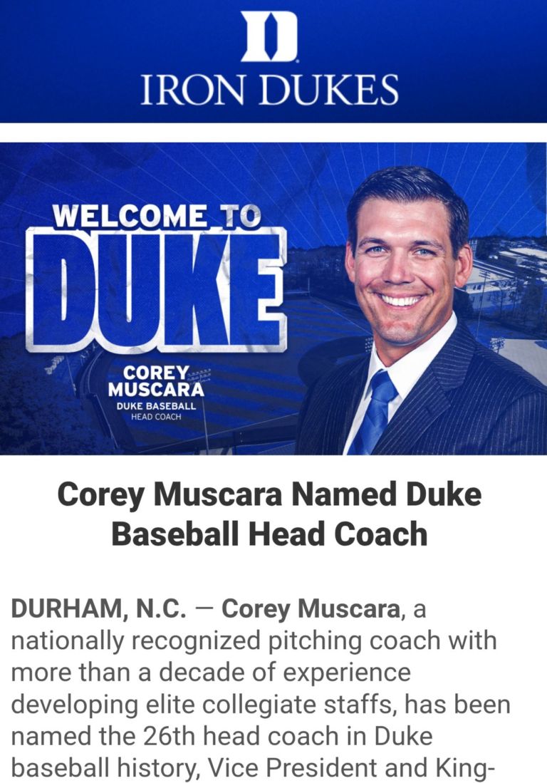 Welcome 🙏 to the Blue Devils Family 👪, Coach Corey Muscara! – A.S.P.N ...