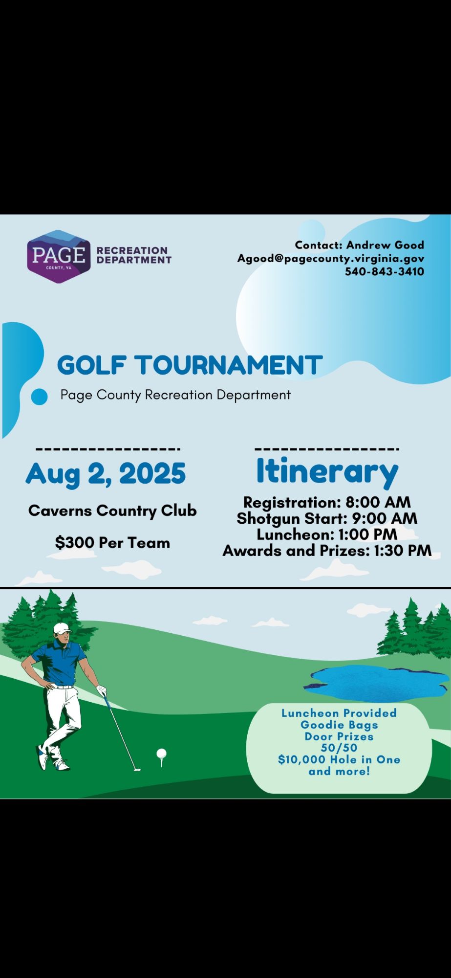 Our Friends up at the Page County Recreation Department are hosting a Fund Raiser in early ...
