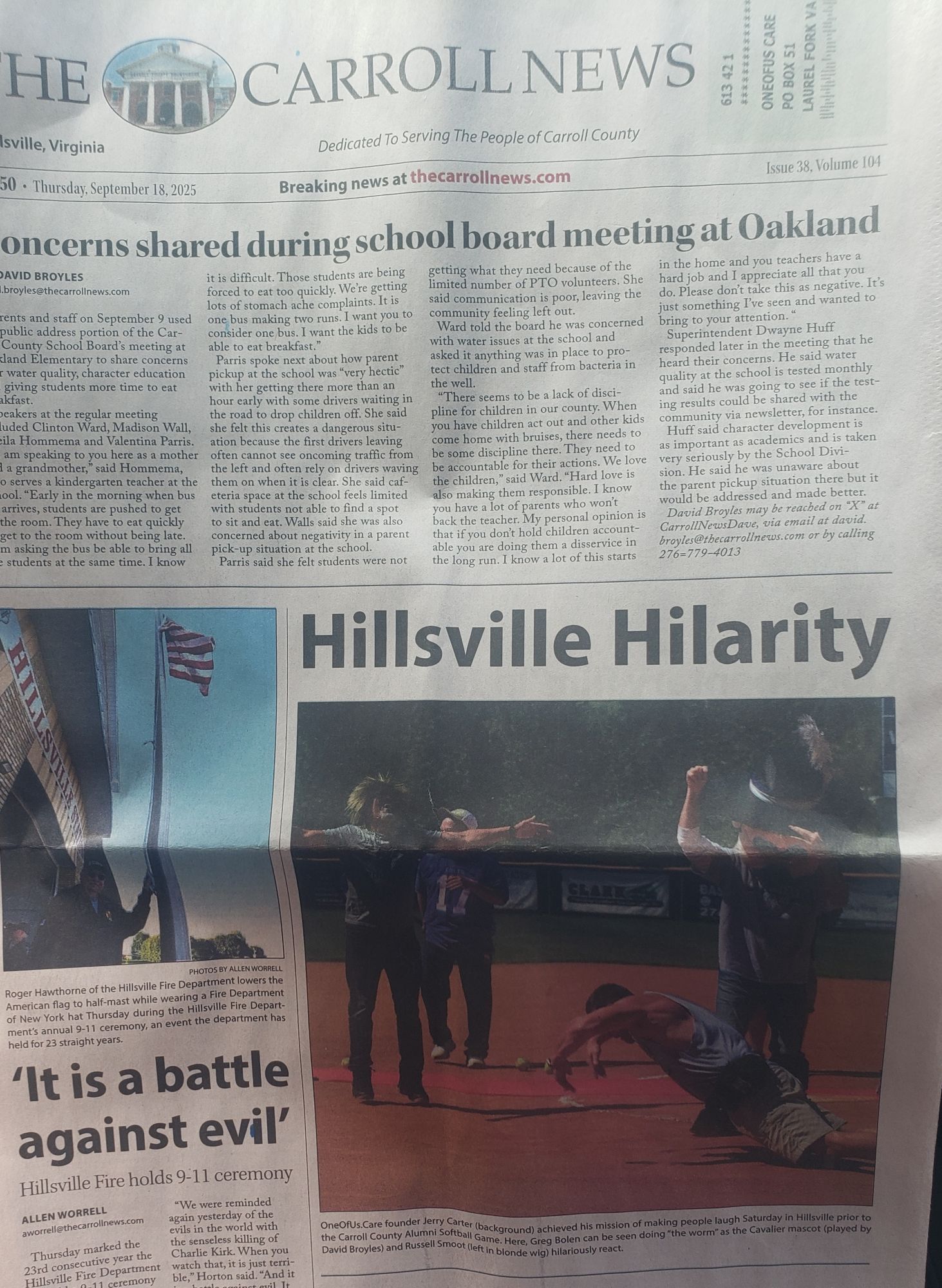 Extra, Extra Read All About It !Mr Greg Bolen made the front page of ...