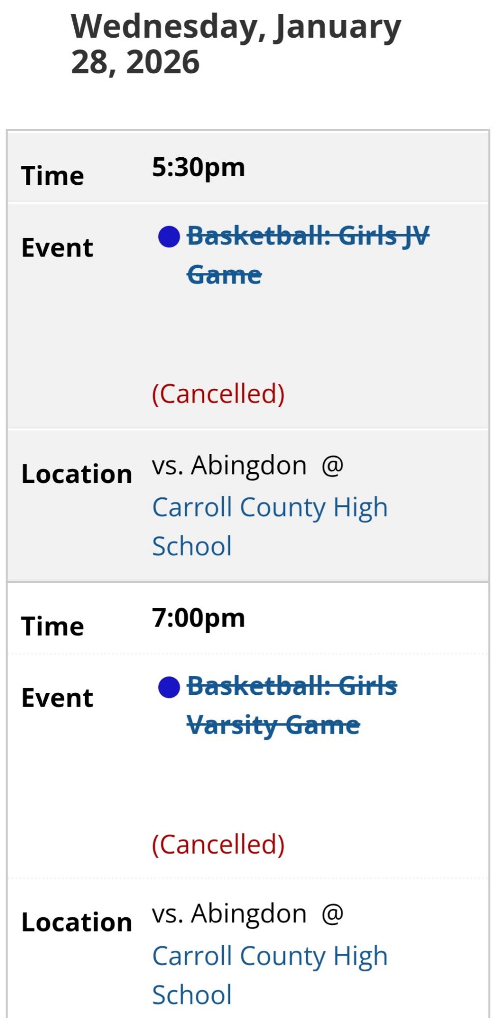 More updates from the Desk of our Athletic Director, Kevin DeHaven ...